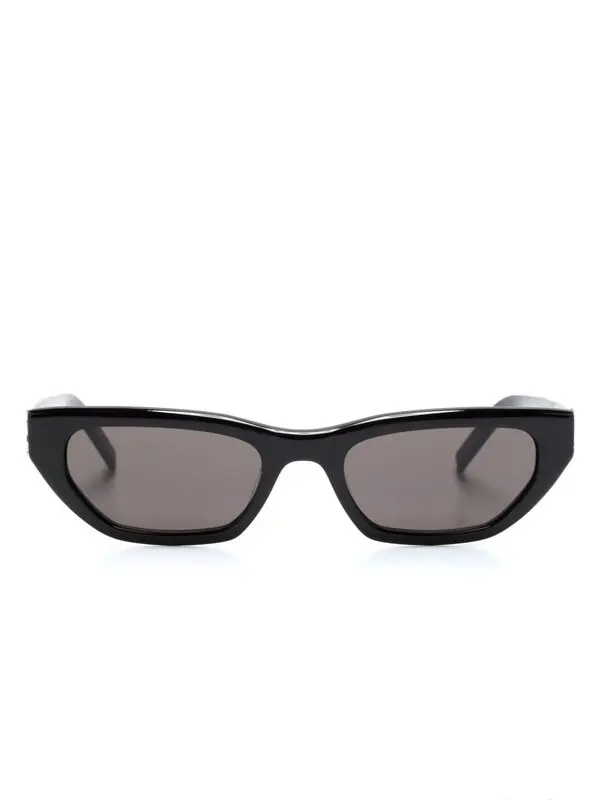 Saint Laurent Logo-plaque Cat-eye Sunglasses - Black