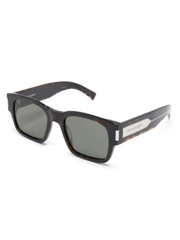 Saint Laurent Logo-plaque Square-frame Sunglasses