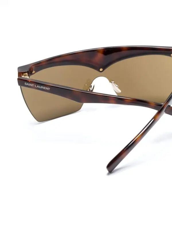 Saint Laurent Tortoiseshell Shield-frame Sunglasses