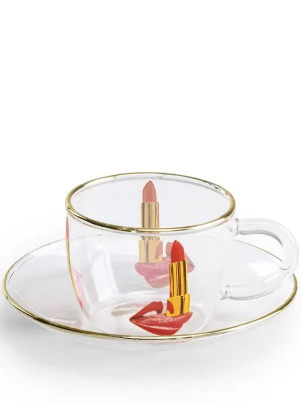 SELETTI Graphic-print Coffee Cups - White