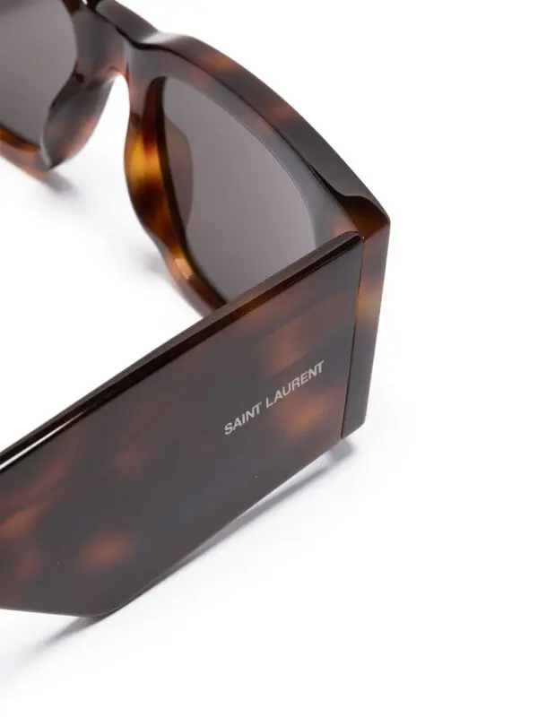 Saint Laurent Tortoiseshell Rectangle-frame Sunglasses
