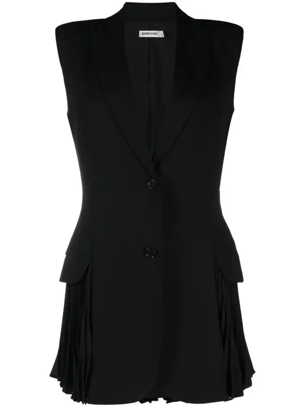 Simkhai Single-breasted Pleated Vest