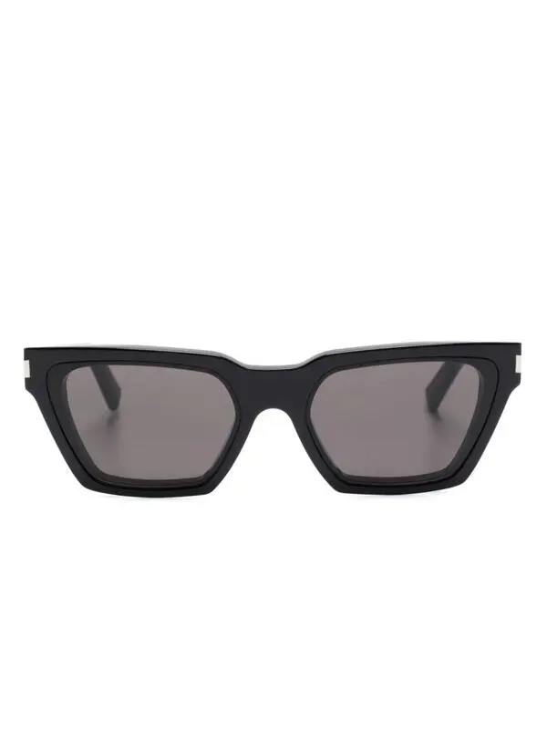Saint Laurent Logo-engraved Cat-eye Sunglasses - Black