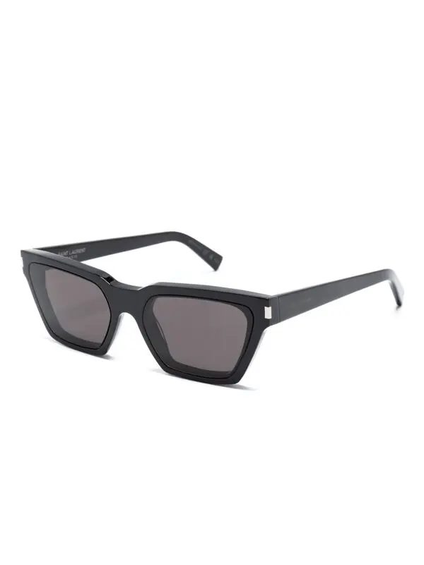 Saint Laurent Logo-engraved Cat-eye Sunglasses - Black