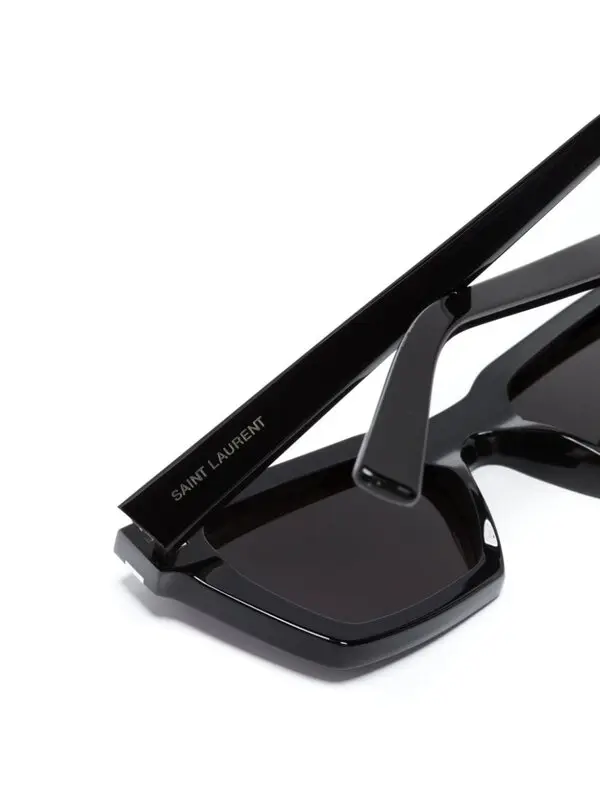 Saint Laurent Logo-engraved Cat-eye Sunglasses - Black