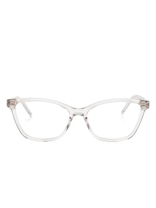 Saint Laurent Transparent Rectangle-frame Glasses - Neutrals