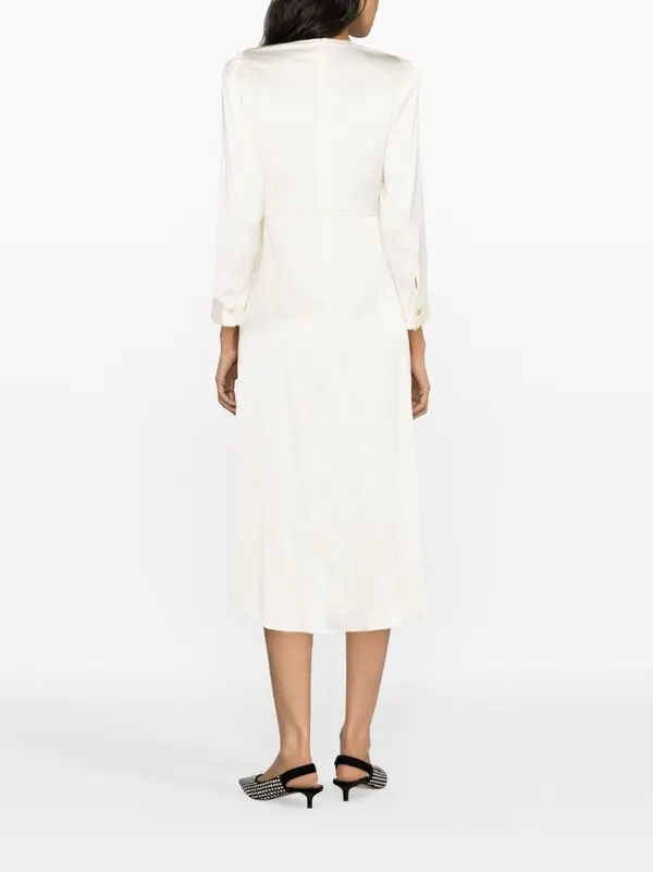 Sandro Asymmetric Satin Midi Dress