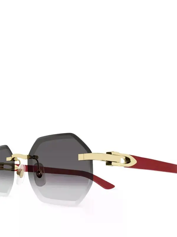 Cartier Geometric-shape Sunglasses With Logo Plaque