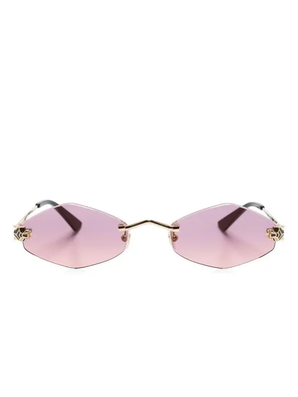 CARTIER Tiger Head Geometric Sunglasses - Pink