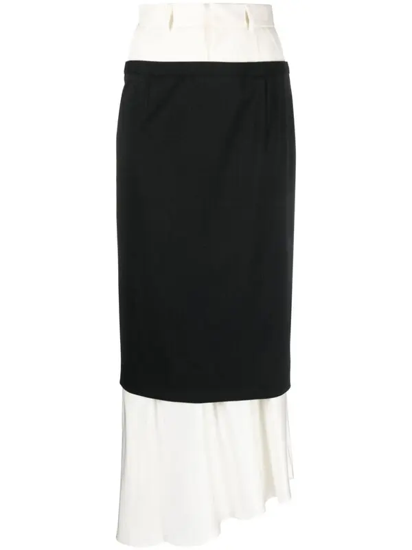 MAISON MARGIELA Layered Asymmetric Maxi Skirt