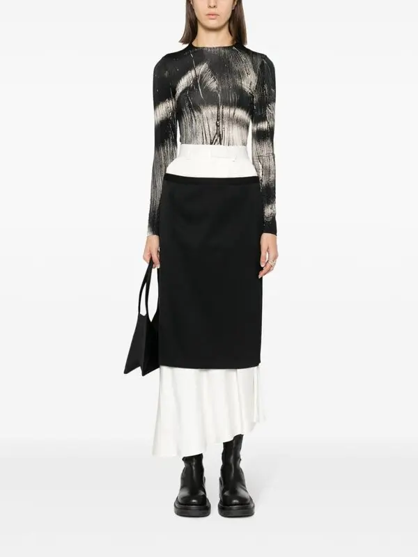 MAISON MARGIELA Layered Asymmetric Maxi Skirt