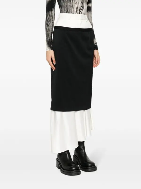 MAISON MARGIELA Layered Asymmetric Maxi Skirt