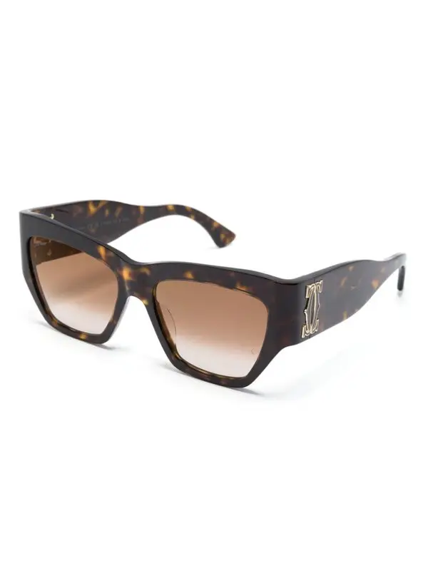CARTIER Logo-embossed Cat-eye Sunglasses
