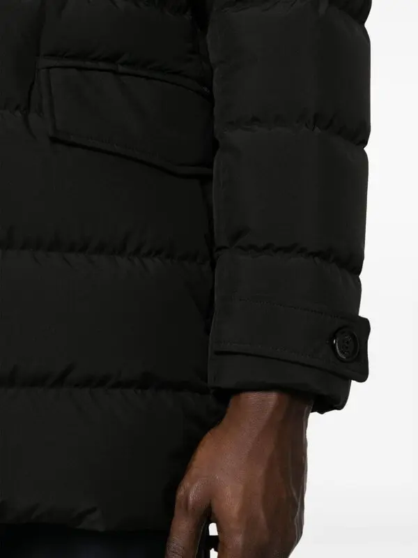 MOORER Shearling-collar Padded Coat