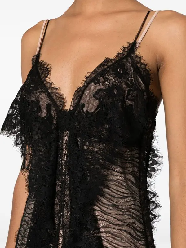 Alberta Ferretti Lace-panelled Ruffled Maxi Dress