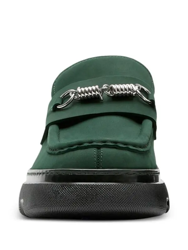 Burberry Creeper Clamp Loafers - Green | Editorialist display picture 1