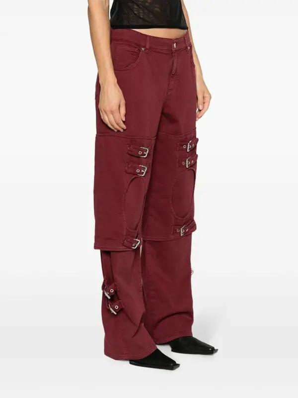 Blumarine Buckle-detail Boyfriend Jeans - Red