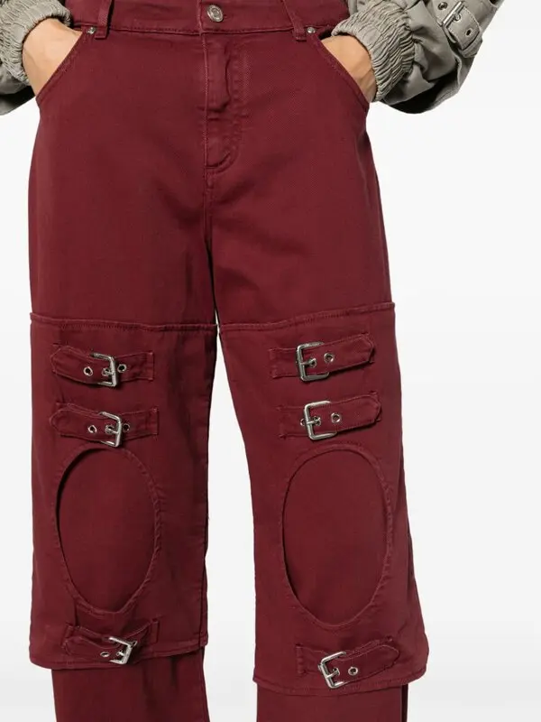 Blumarine Buckle-detail Boyfriend Jeans - Red