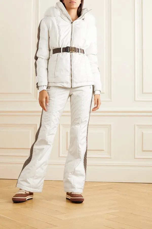 Balmain Canvas Jacquard-trimmed Flared Ski Pants