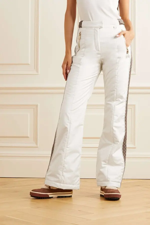 Balmain Canvas Jacquard-trimmed Flared Ski Pants