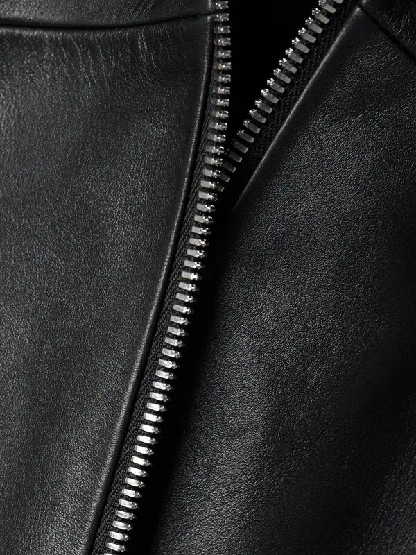 Magda Butrym Faux Fur-trimmed Leather Jacket