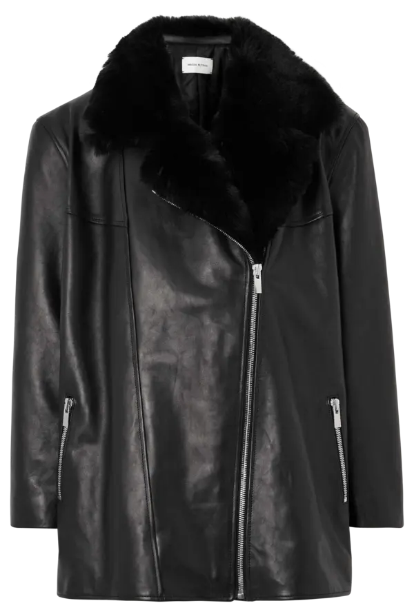 Magda Butrym Faux Fur-trimmed Leather Jacket