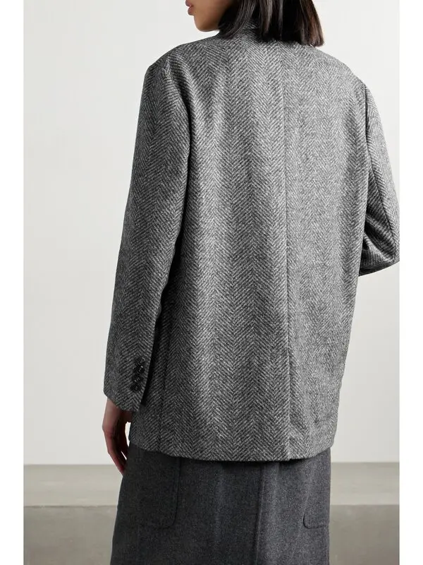 Brunello Cucinelli Herringbone Wool And Alpaca-blend Blazer