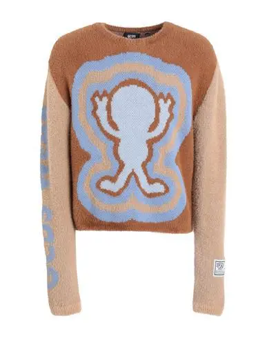 Gcds Jacquard Knit Sweater - Camel