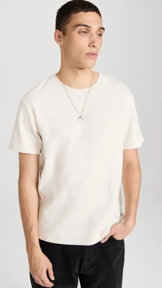 FRAME Duo Fold Tee - White Sand