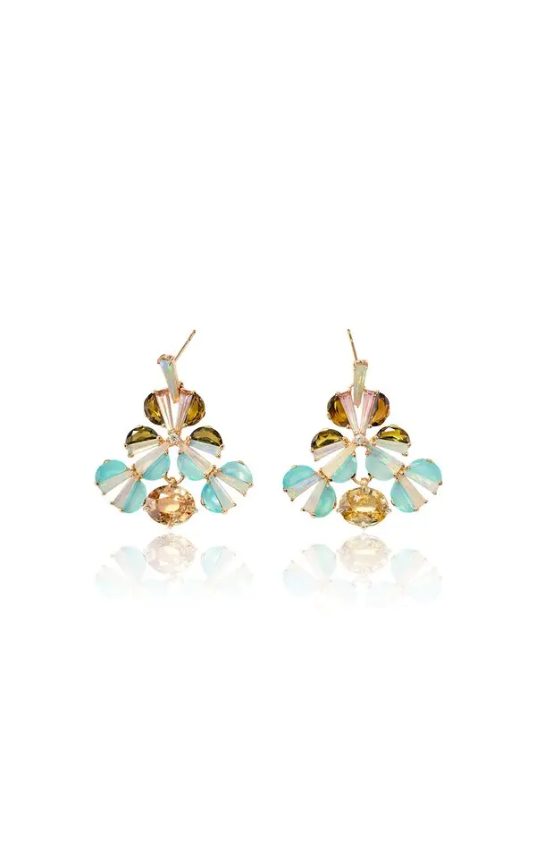 Nak Armstrong 20k Rose Gold One-of-a-kind Empire Earrings - Blue