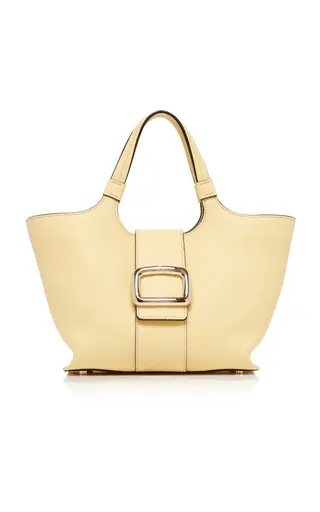 ROGER VIVIER Grand Viv' Choc Leather Tote Bag - Yellow