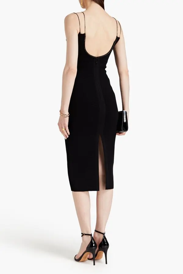 basic dress black Herve Leger Leah Scoop Neck Bandage Mini Dress Black Size Extra Small –  Celebrity Owned