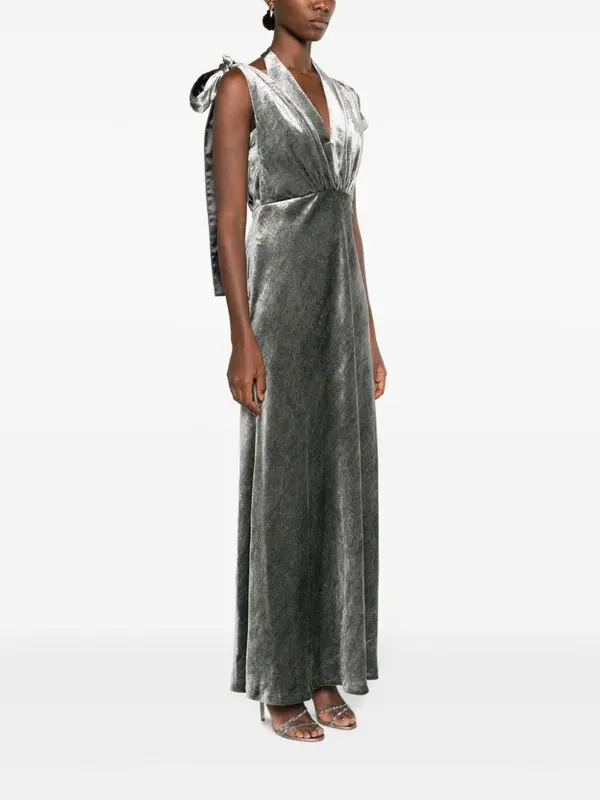 Alberta Ferretti V-neck Velvet Gown