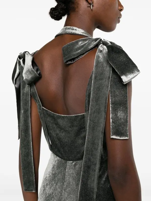 Alberta Ferretti V-neck Velvet Gown