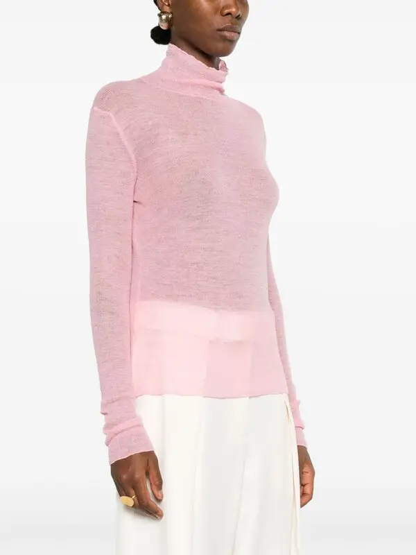 JIL SANDER Semi-sheer Logo-patch Jumper