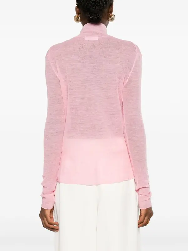 JIL SANDER Semi-sheer Logo-patch Jumper
