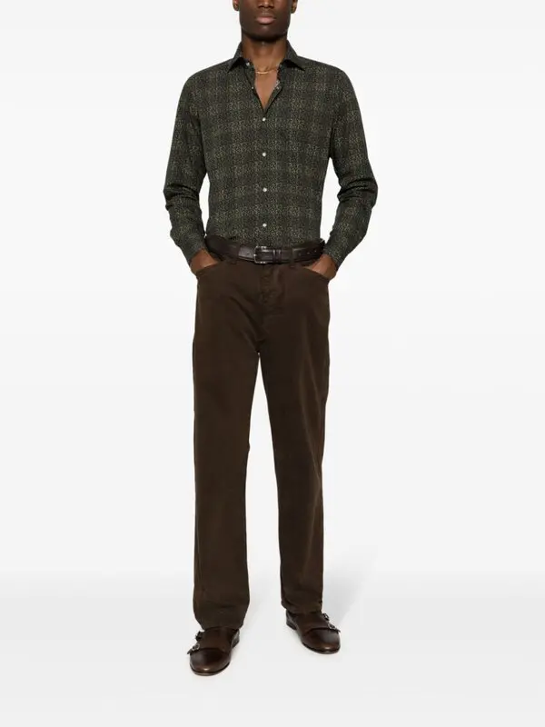 TINTORIA MATTEI 954 Geometric-print Cotton Shirt