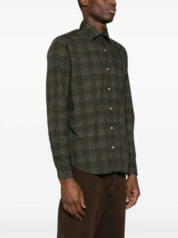 TINTORIA MATTEI 954 Geometric-print Cotton Shirt
