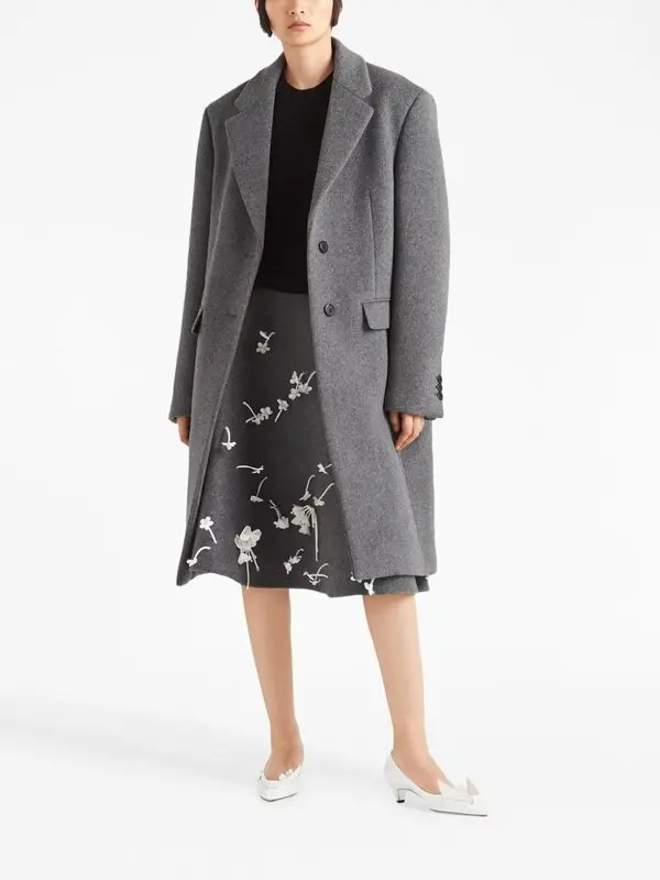 Prada Single-breasted Velour Coat