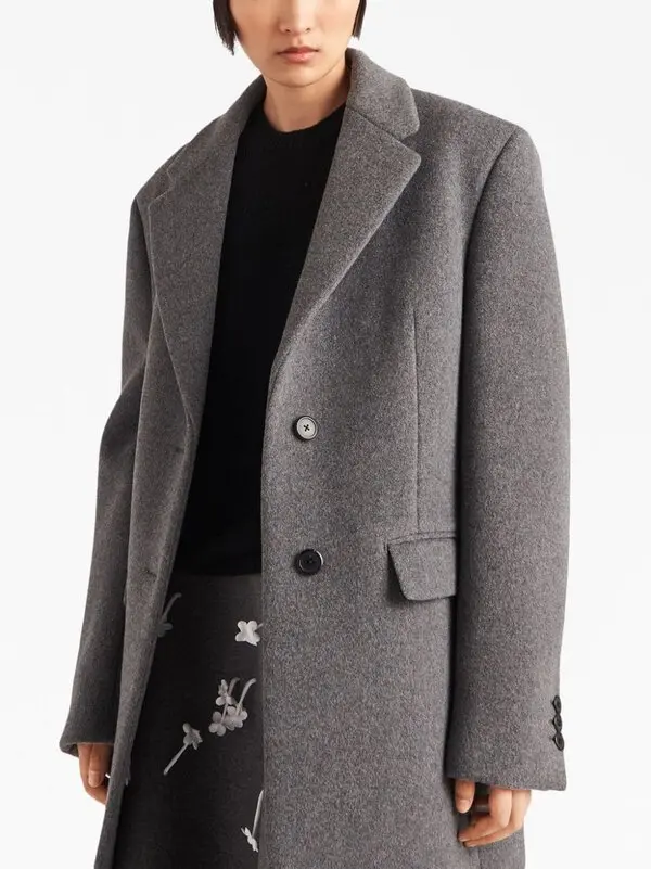 Prada Single-breasted Velour Coat