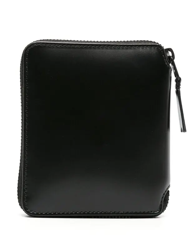 Comme Des Garçons Zipped Leather Wallet - Black
