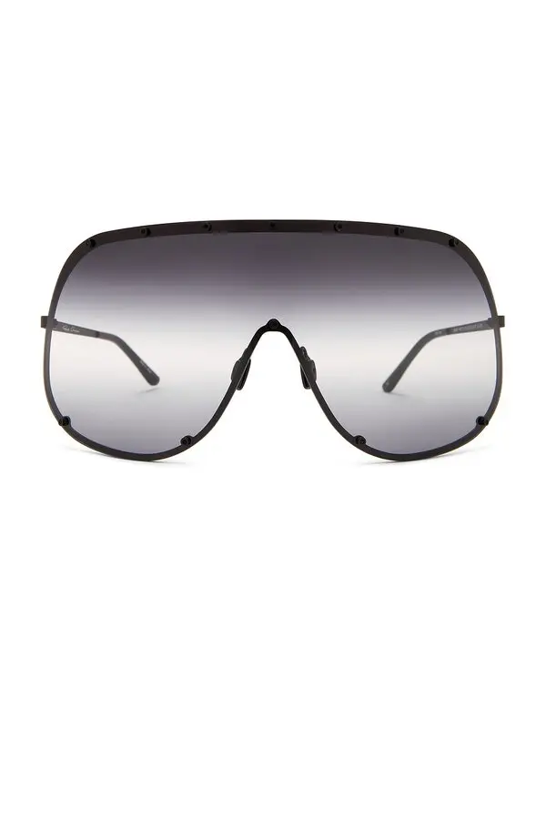 Rick Owens Shield Sunglasses - Black & Clear