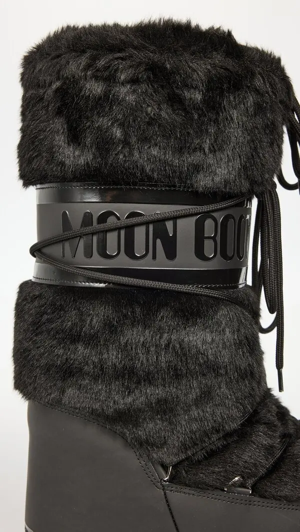Moon Boot Icon Faux Fur Boots - Black
