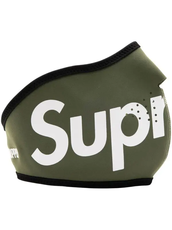 Supreme X Windstopper Logo-print Face Mask - Green