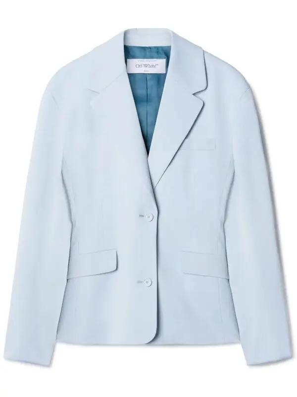 Off-White Notcheded-lapels Single-breasted Blazer