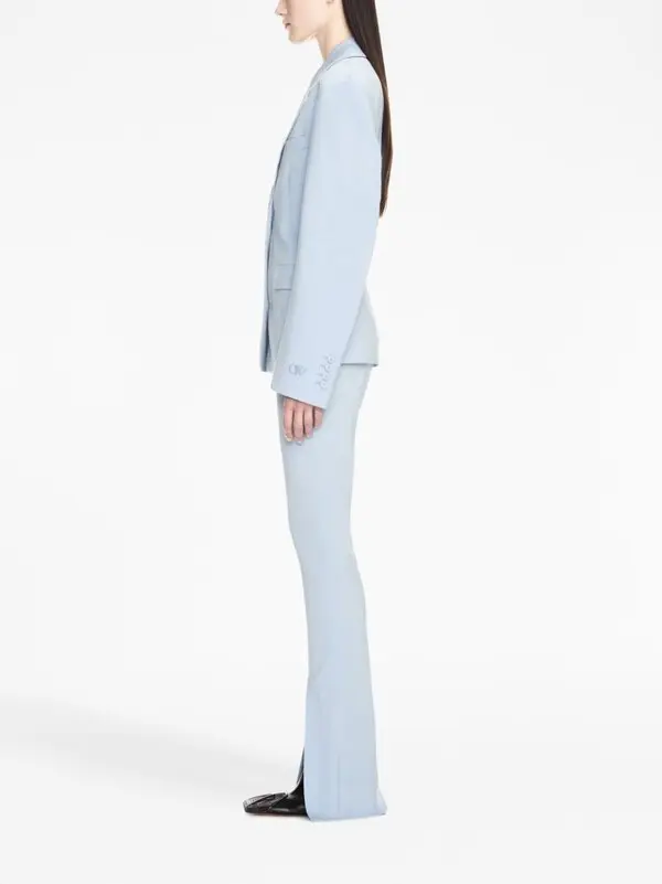 Off-White Notcheded-lapels Single-breasted Blazer