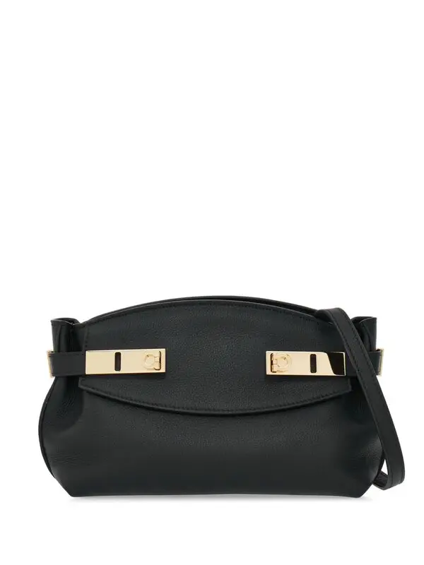 FERRAGAMO Small Hug Leather Crossbody Bag - Black