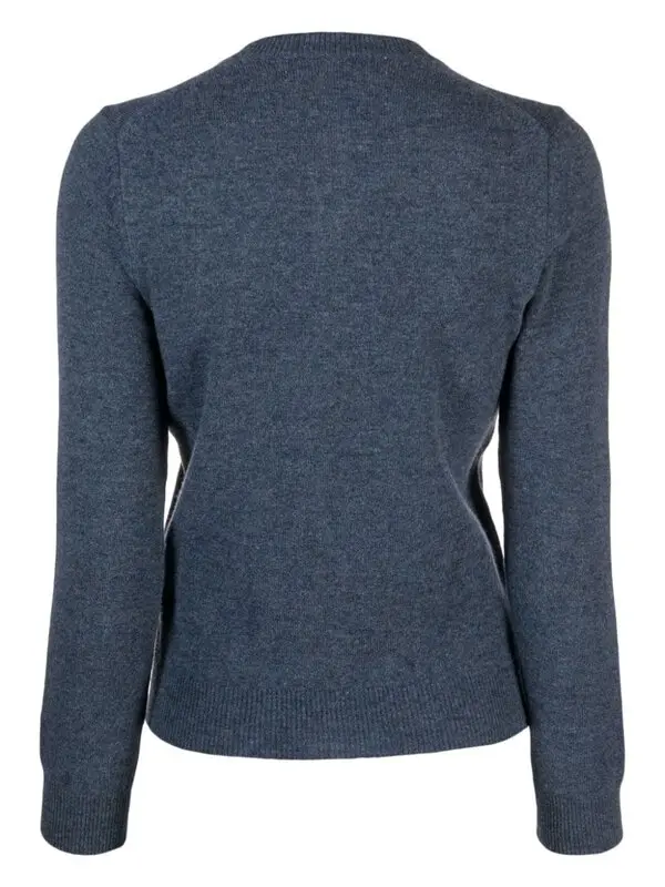 Play Comme Des Garcon Mélange-effect Wool Cardigan - Blue