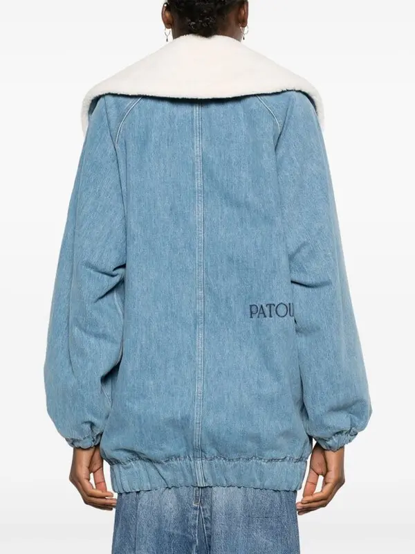 PATOU Faux Shearling-trimmed Denim Jacket - Blue