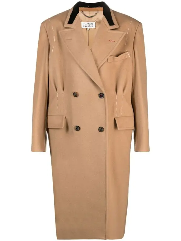 MAISON MARGIELA Four-stitch Double-breasted Coat - Brown